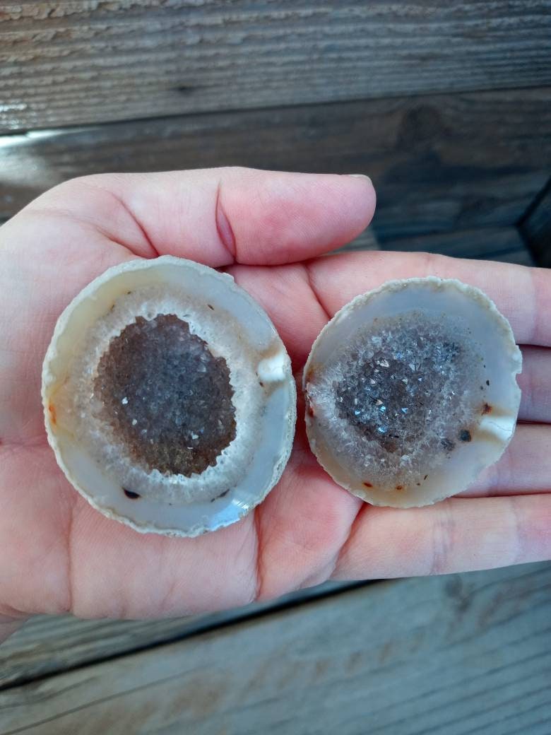 2.63 oz. Geode cut in half. Geode pair. Polished Geode with | Etsy
