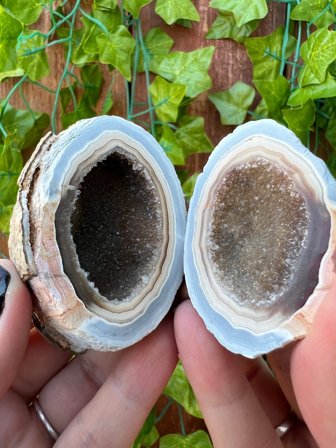 2.9 Oz. Geode Cut in Half. Geode Pair. Polished Geode With Quartz ...