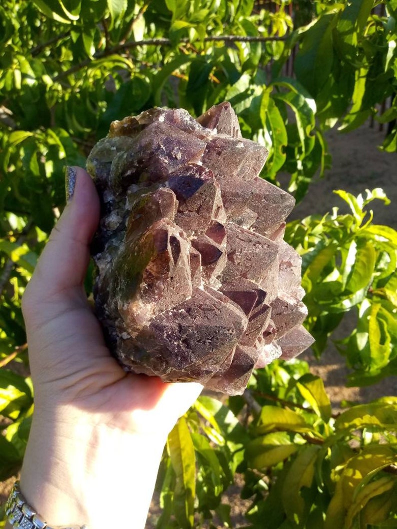 Fire Amethyst Crystal Cluster. Red Amethyst Mixed Crystal. | Etsy