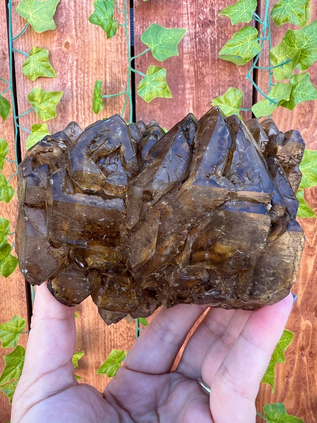 1.53 Lb. Large Smoky Elestial Quartz Crystal. Double Terminated ...