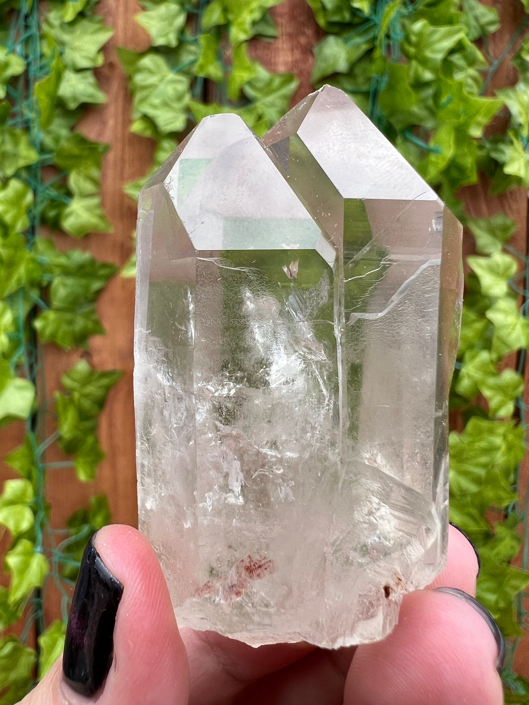 4.1 Oz Clear Twin Quartz Crystal Points Cluster With Windows From ...