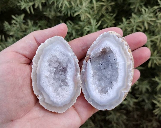 4.37 Oz. Geode Cut in Half. Geode Pair. Polished Geode With Quartz ...