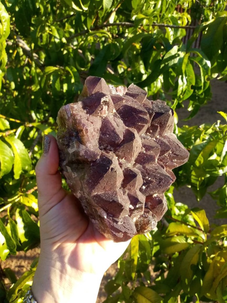 Fire Amethyst Crystal Cluster. Red Amethyst Mixed Crystal. | Etsy