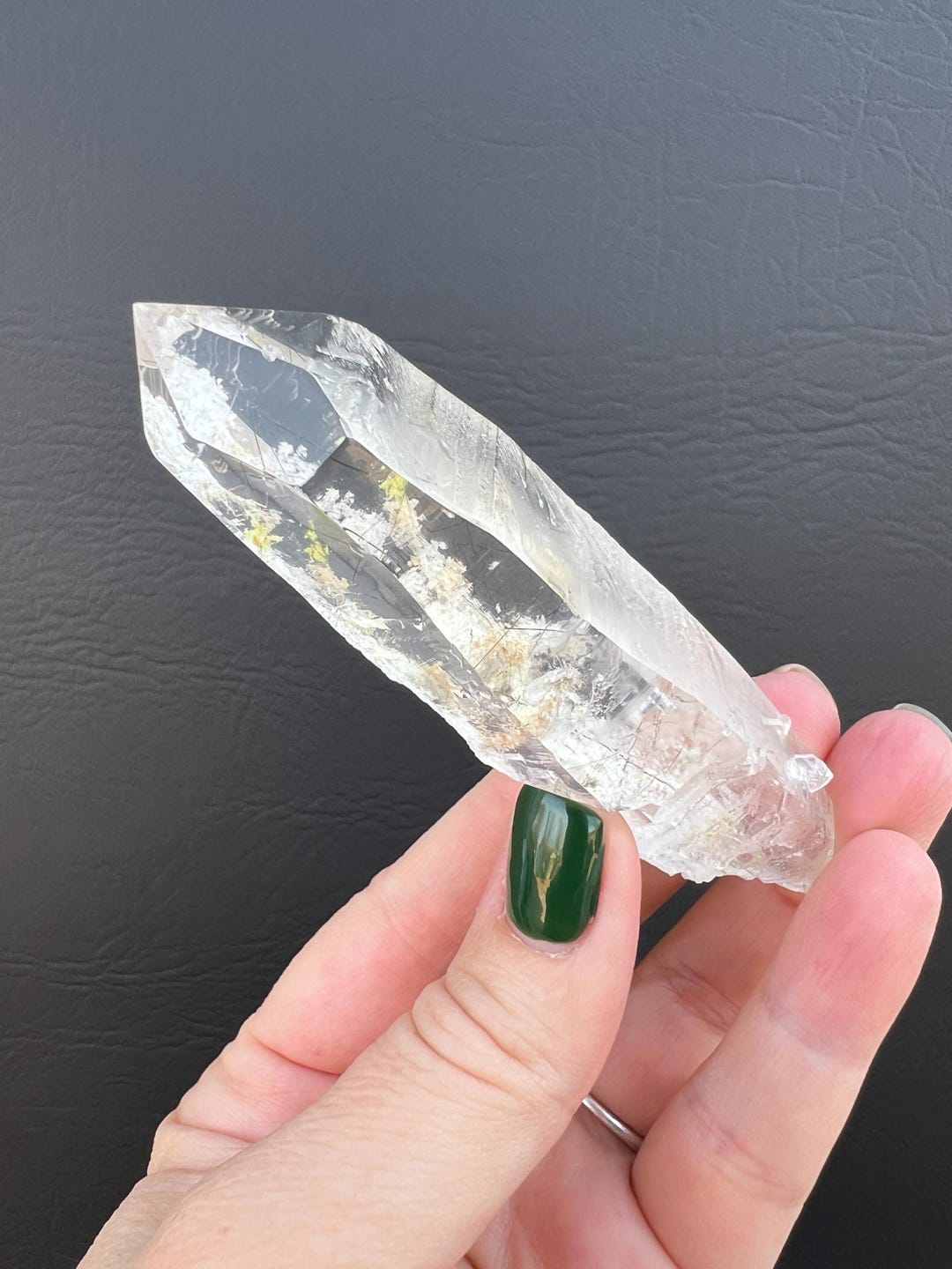 2.78 Oz Super Clear Quartz Crystal Point With Black Rutile & Inclusions ...