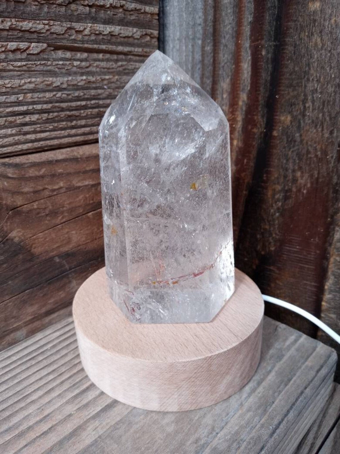 5.75 Clear Quartz Crystal Point Lamp. Polished Quartz - Etsy