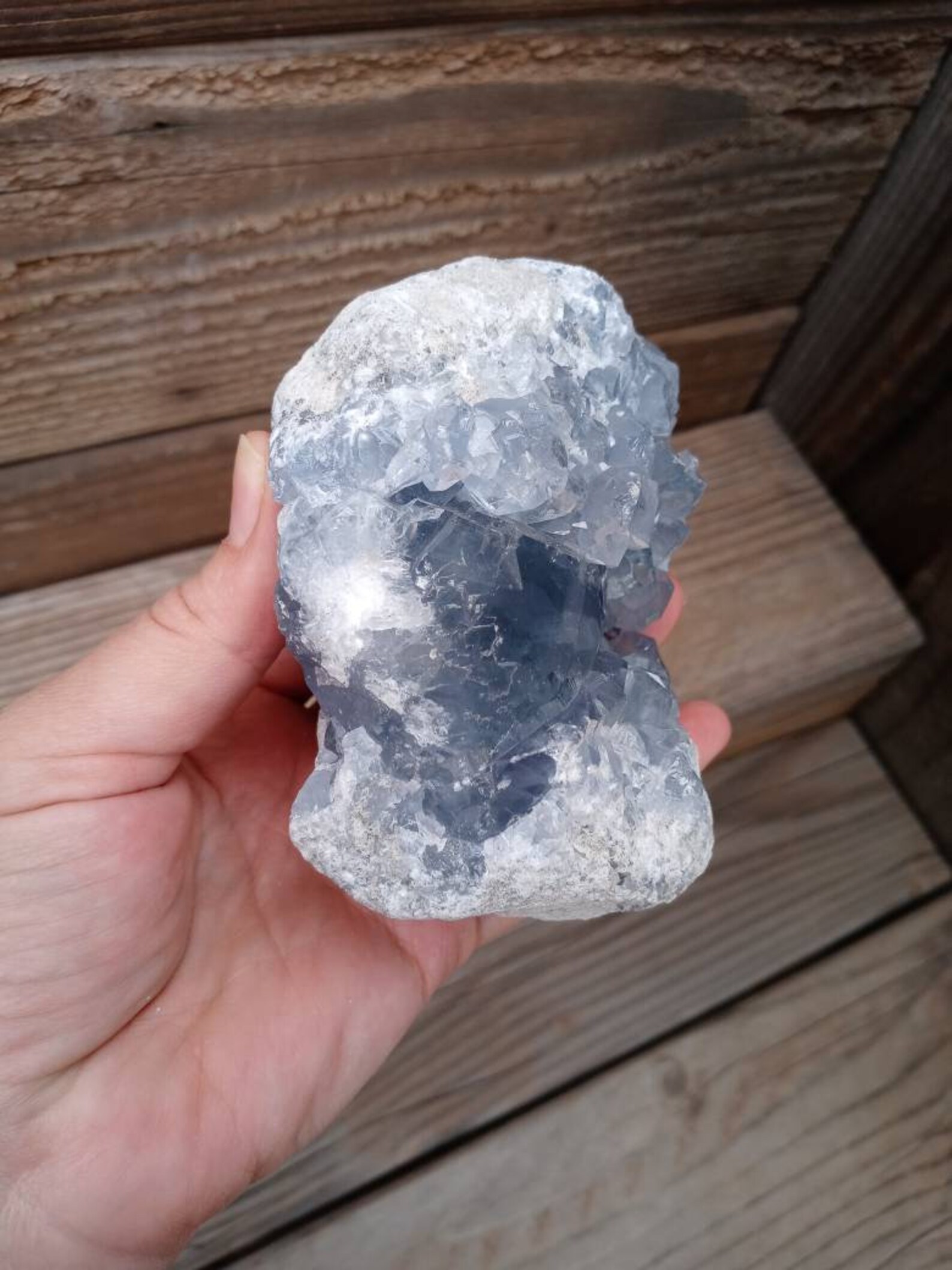 1.91 Lb Large Blue Celestite Geode Crystal Specimen. - Etsy