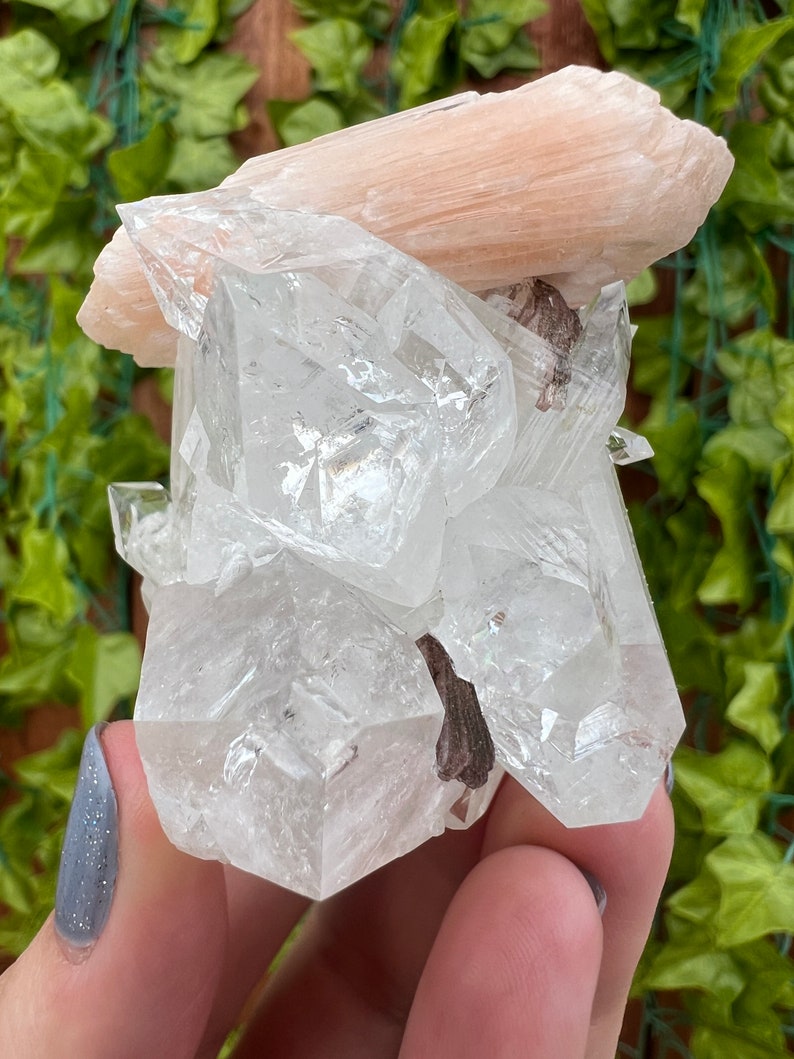 3.81 Oz. AA Grade Apophyllite Crystal Cluster Stalactite With Stilbite ...