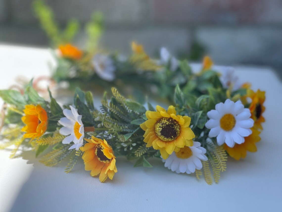 Daisy Flower Crown, Sunflower Crown - Etsy
