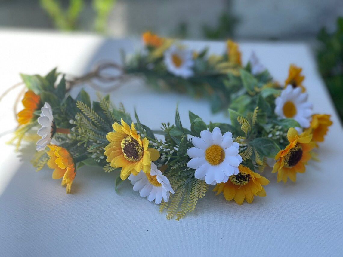 Daisy Flower Crown, Sunflower Crown - Etsy
