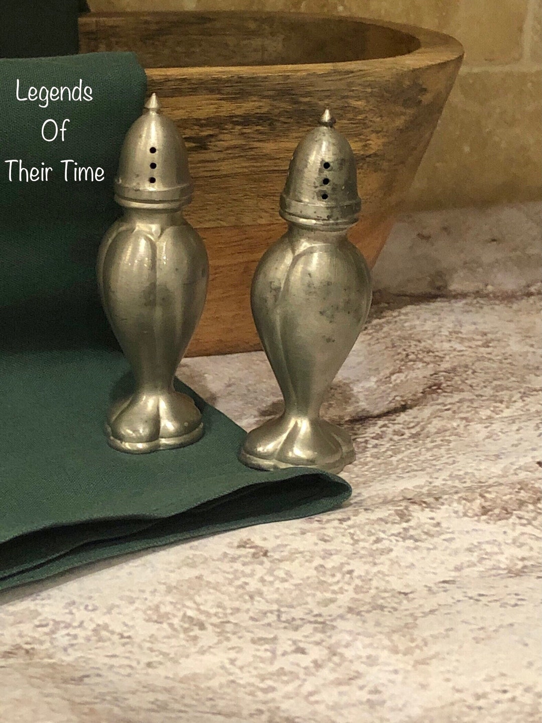 Vintage Pewter Salt and Pepper Shakers Set - 1970s Connecticut House ...
