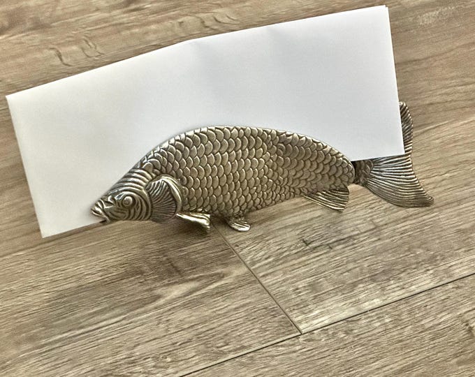 Metal Fish Koi Carp Fish Letter, Vintage Italian Metal Fish Letter ...