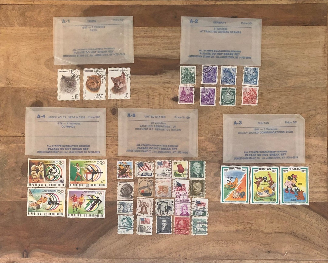 Vintage Stamp Collection Sets: 1920s-1990s, Jamestown Stamp Co. - Etsy