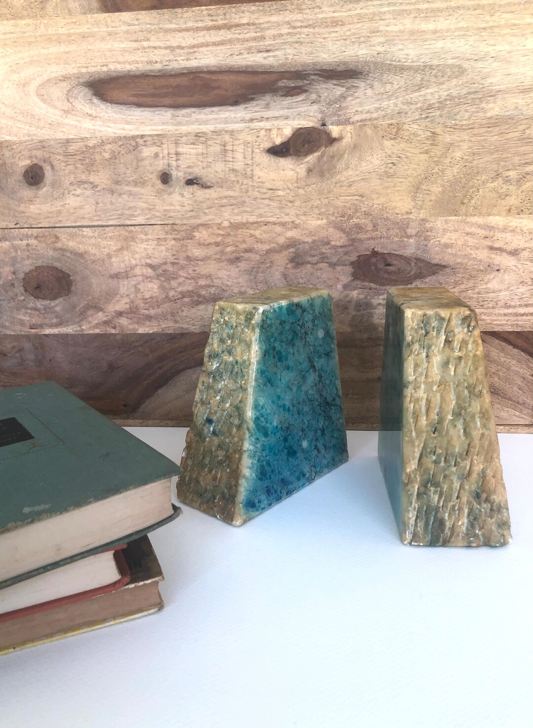Vintage Alabaster Bookends, Mid Century Bookends, Genuine Alabaster ...