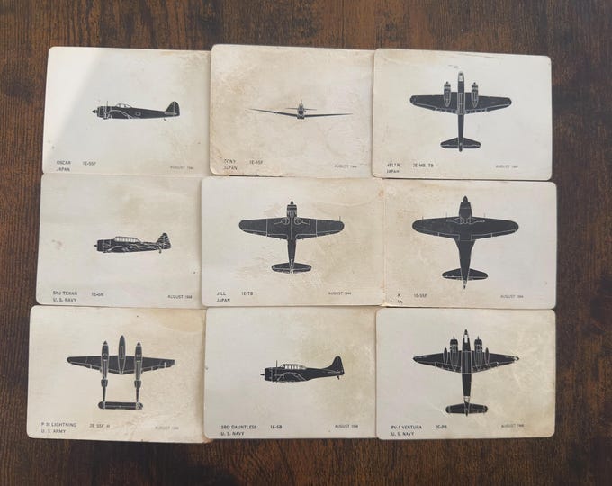 WWII 1944 Aircraft Recognition Photo Cards - Set of 9 Cards - Etsy