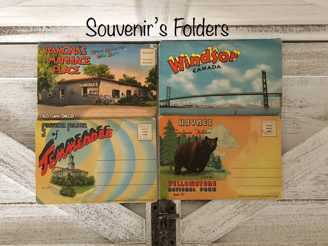 Vintage Souvenir Postcard Folder: Yellowstone, Tennessee, California ...