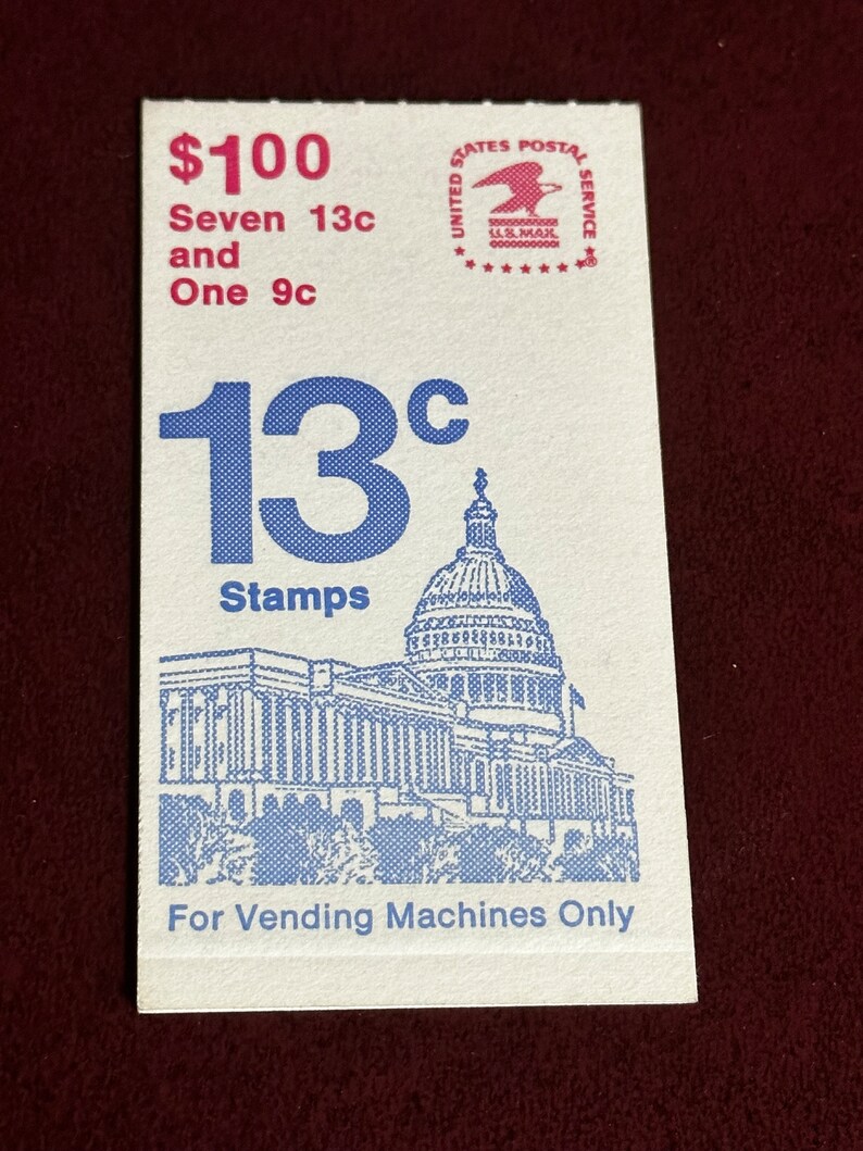 1977 US Vintage Stamp Booklet: 13c Flag Over Capitol, MNH - Etsy