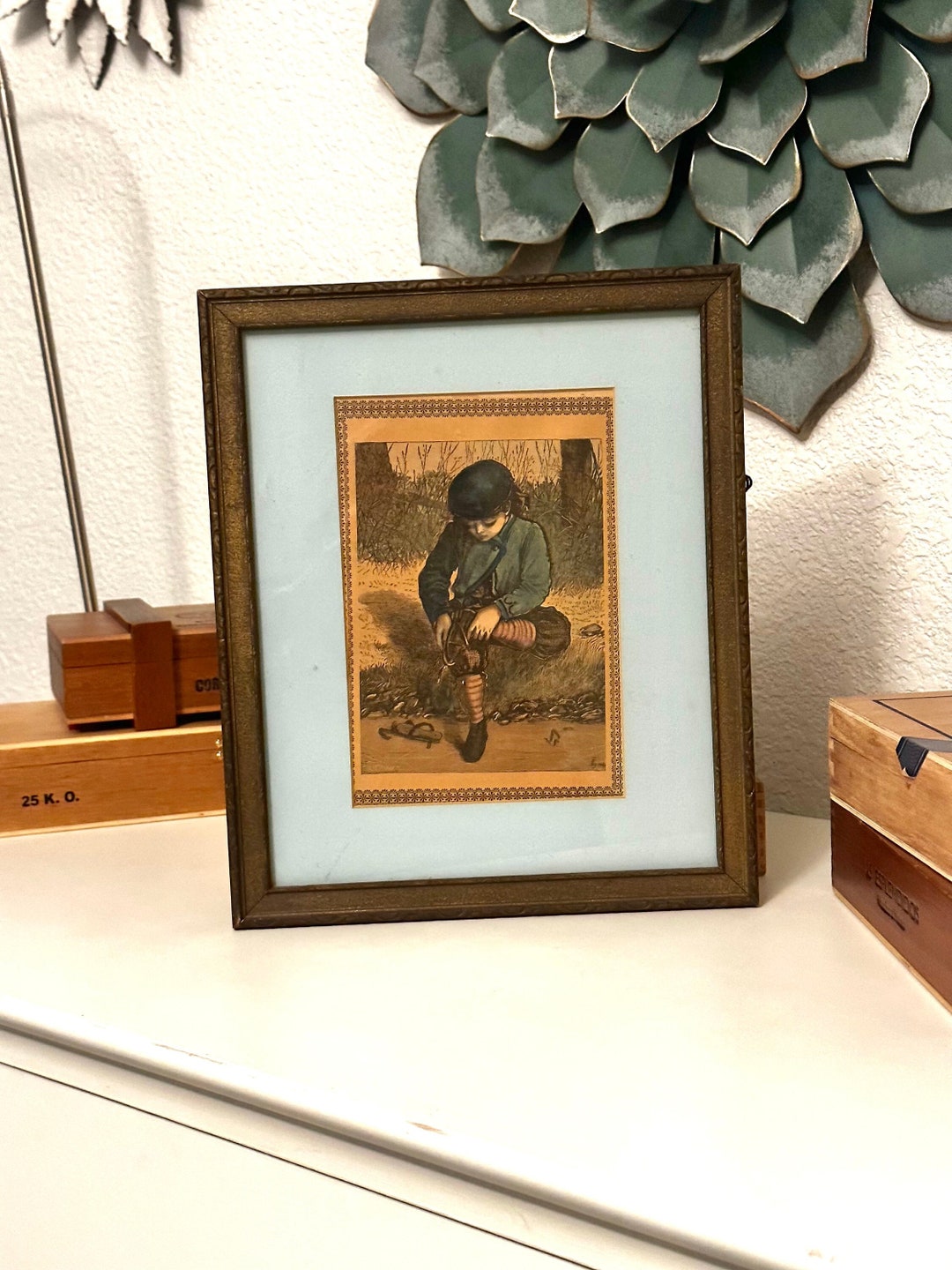 Antique Hand Tinted Drawing or Print on Paper, Late 19th Century - Etsy