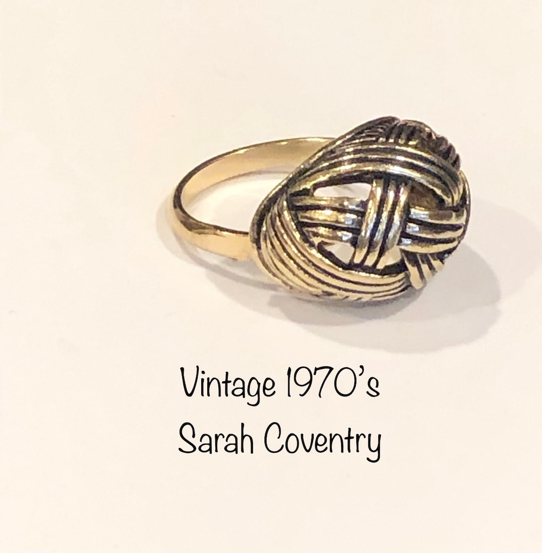 Vintage SARA COV, Signed Sarah Coventry Adjustable Ring, 1970s, Weaved ...