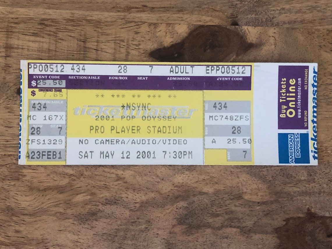 Vintage Concert Ticket Subs NSYNC POP ODYSSEY 2001 Miami - Etsy