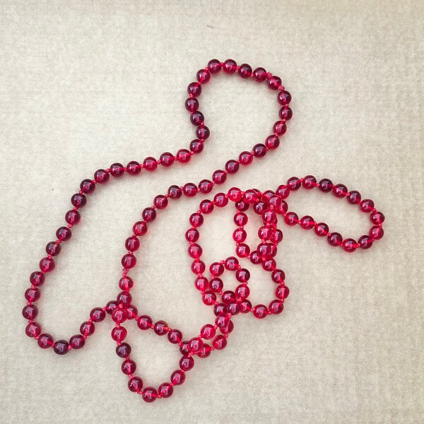 Red Glass Necklace - Etsy