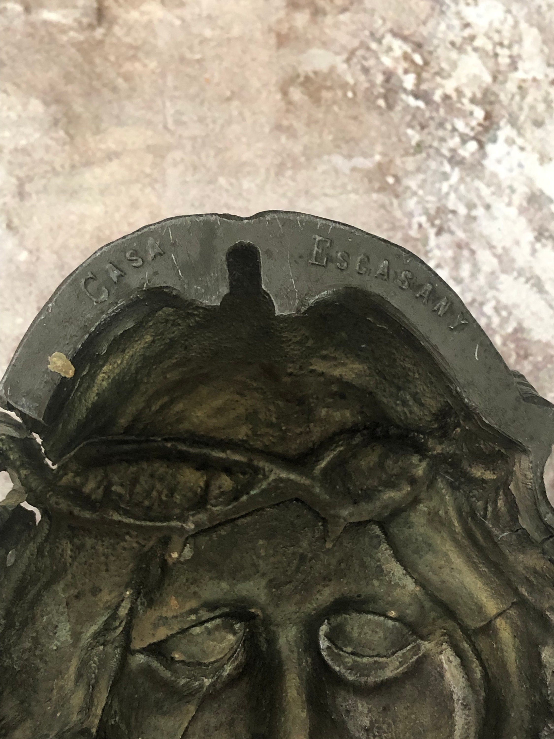 Antique Metal Cast Jesus Face - Casa Escasany Vintage Figure - Etsy