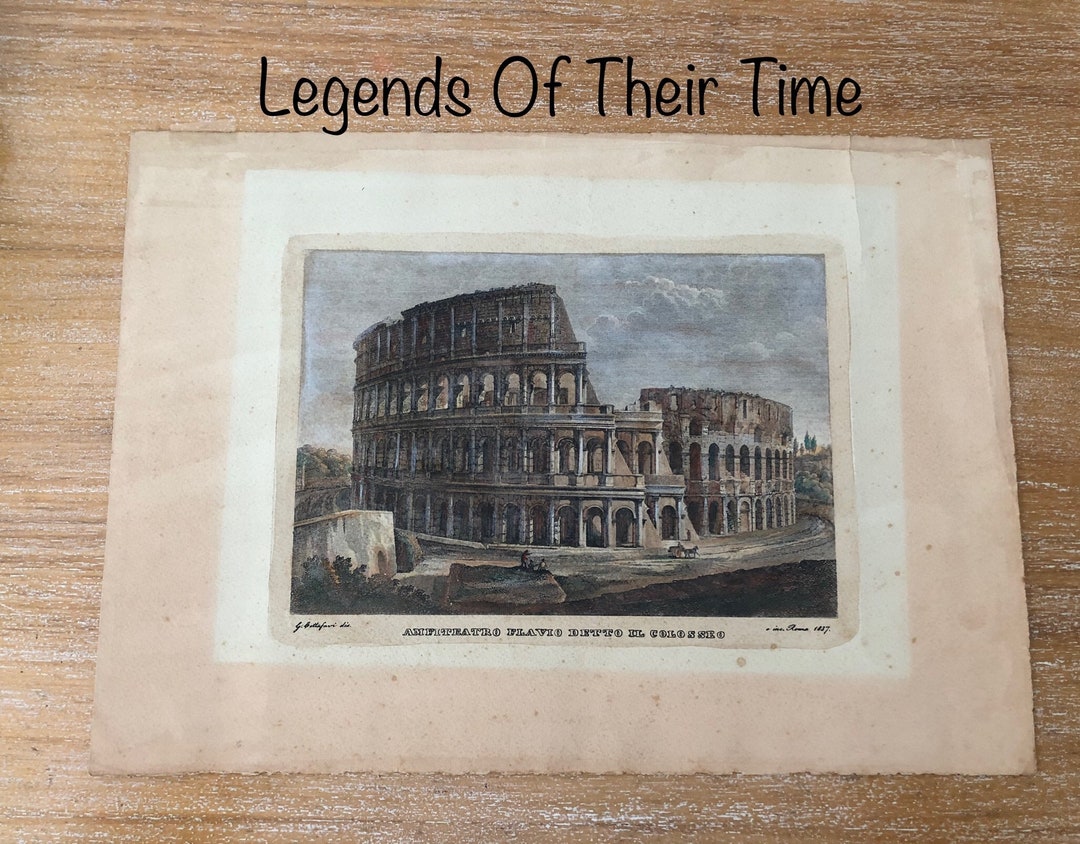 Antique Roman Colosseum Copper Engraving, Gaetano Cottafavi, 1837 - Etsy
