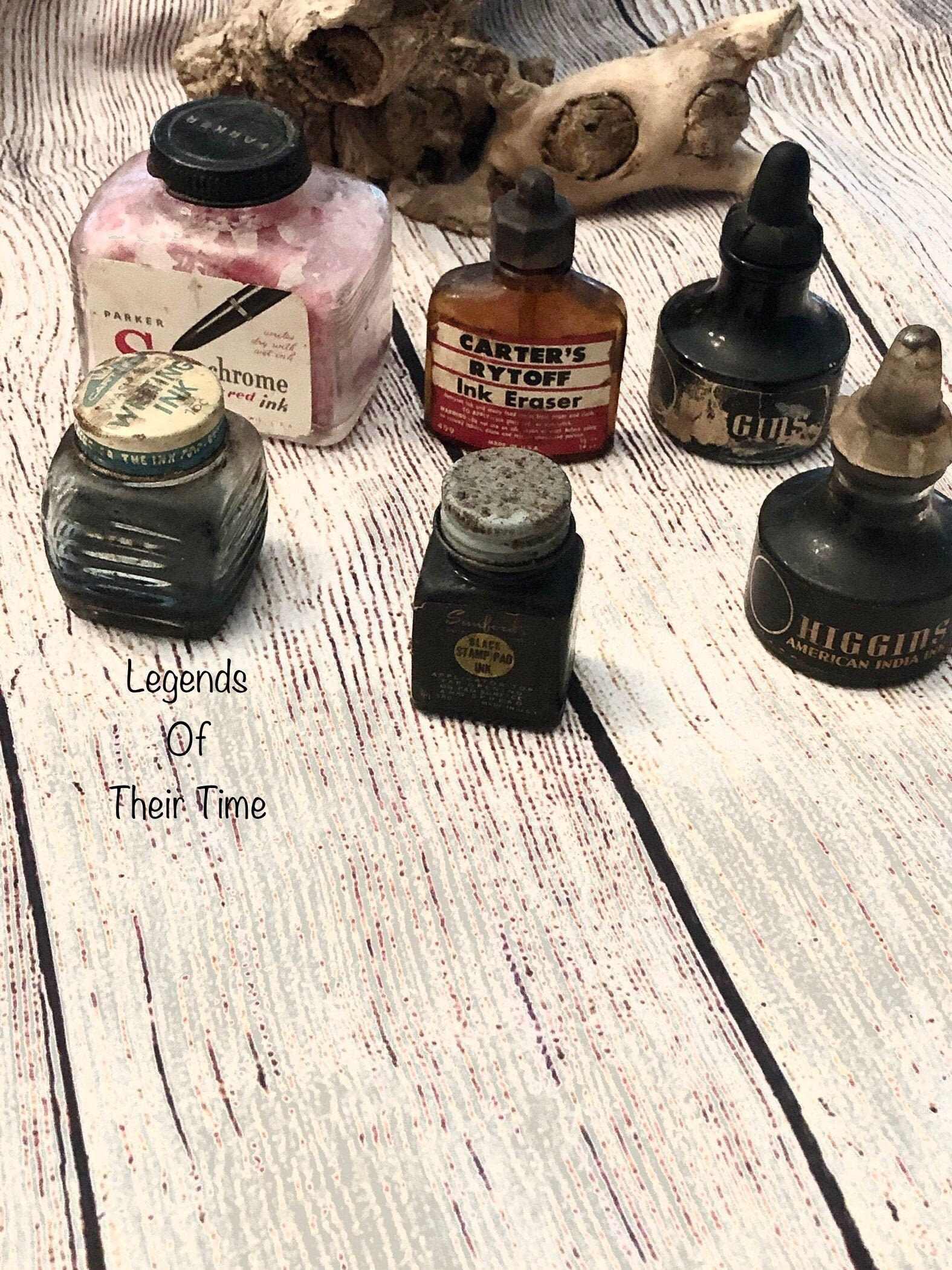 Vintage Ink Bottles, Sanford's No.588 Black Stamp Pad Ink, Higgins ...