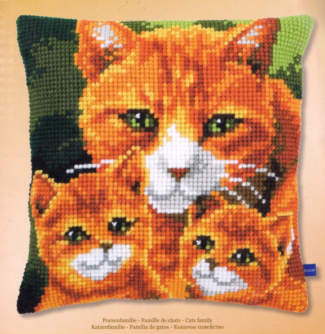 DIY Vervaco Cats Family Chunky Cross Stitch Needlepoint - Etsy