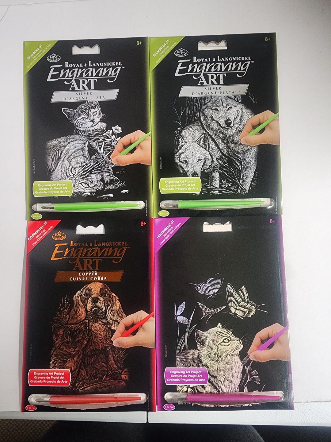 DIY Mini Holographic Cat Dog Wolf Kids Engraving Art Craft Kit Bundle ...