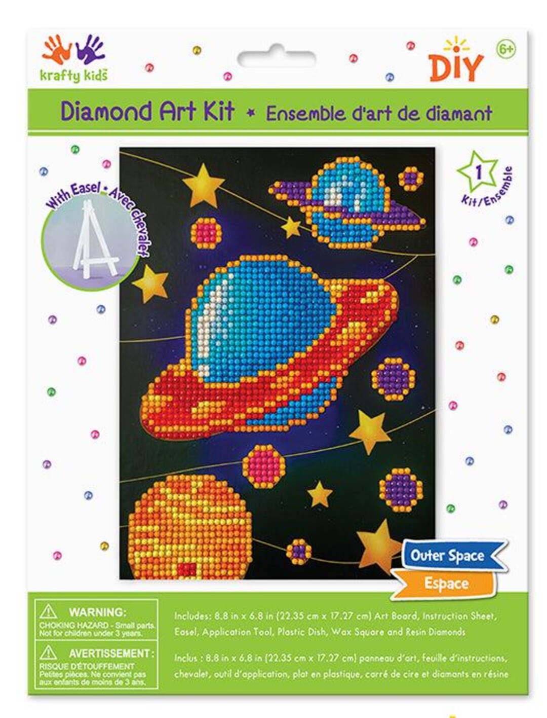 DIY Krafty Kids Outer Space Diamond Art W/easel Craft Kit - Etsy