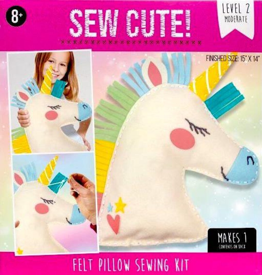 DIY Sew Cute Unicorn Kids Intermediate Felt Pillow Sewing Kit - Etsy