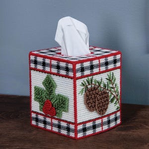 DIY Mary Maxim Winter Welcome Plastic Canvas Tissue Box Cover Kit - Etsy
