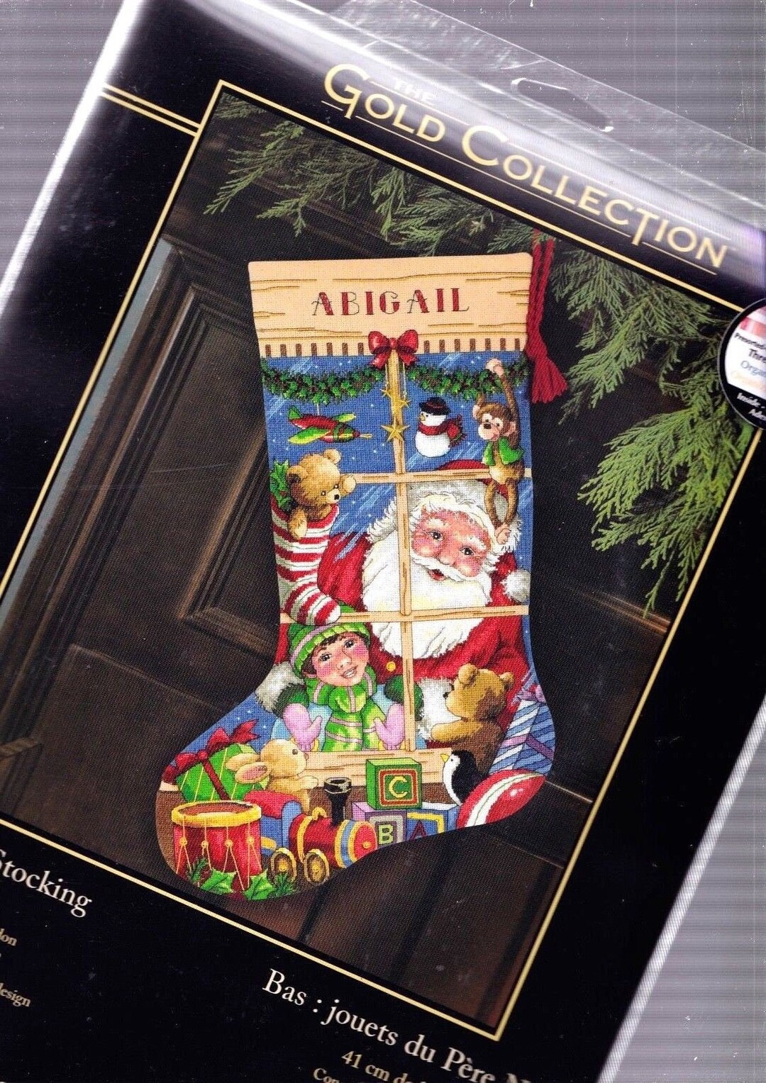 DIY Dimensions Santas Toys Shop Christmas Counted Cross Stitch Stocking ...