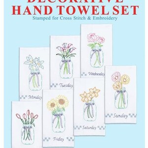 DIY Dempsey Mason Jar Bouquets Flower Stamped Cross Stitch - Etsy