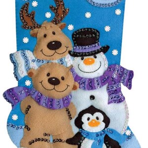 DIY Design Works Winter Friends Snowman Penguin Christmas Felt - Etsy