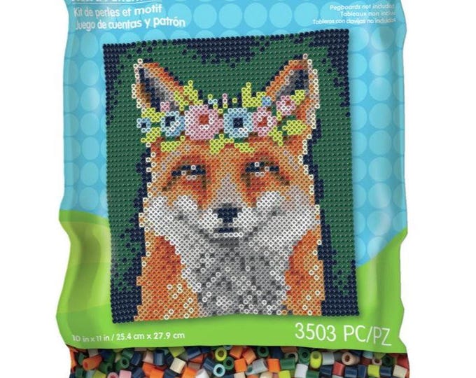 DIY Perler Flower Crown Fox Kids Fused Beads and Pattern Craft Kit - Etsy