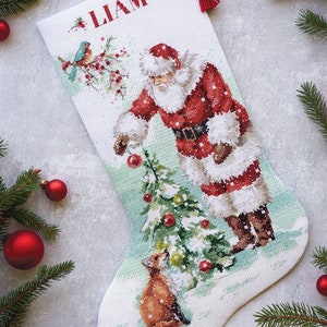 DIY Dimensions Magical Christmas Santa Counted Cross Stitch Stocking ...