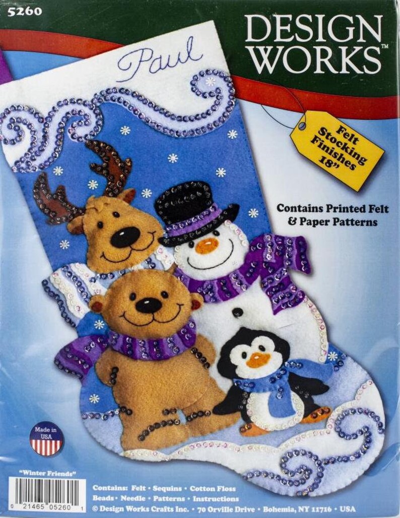DIY Design Works Winter Friends Snowman Penguin Christmas Felt - Etsy