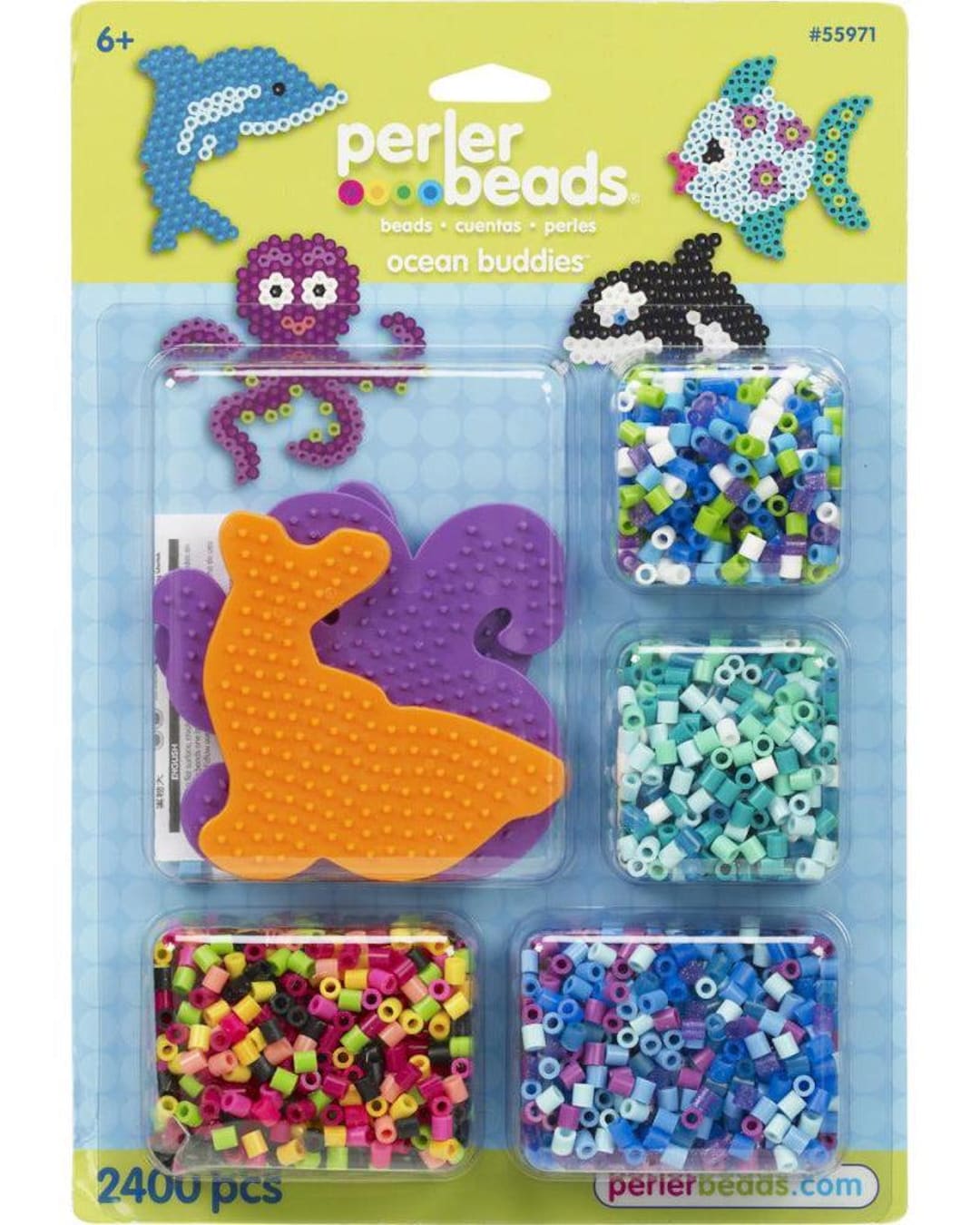 DIY Perler Ocean Buddies Dolphin Whale Kids Fused Bead Craft Kit - Etsy