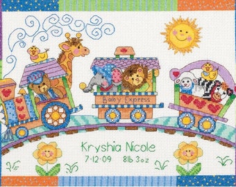 DIY Dimensions Mod Zoo Birth Record Baby Jungle Counted Cross Stitch Kit 73508 - Etsy