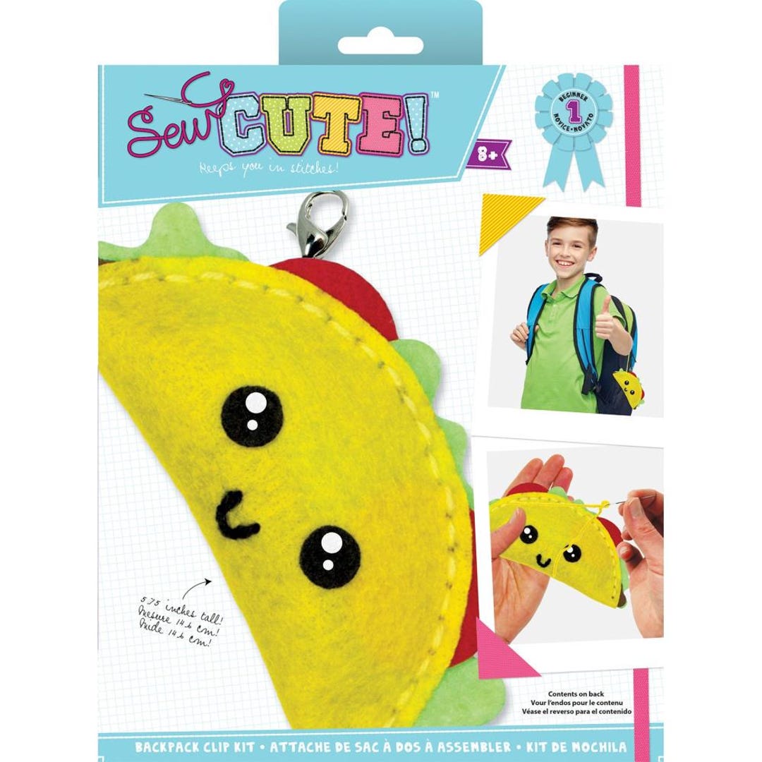 DMG DIY Sew Cute Taco Kids Beginner Felt Backpack Clip Sewing Kit - Etsy