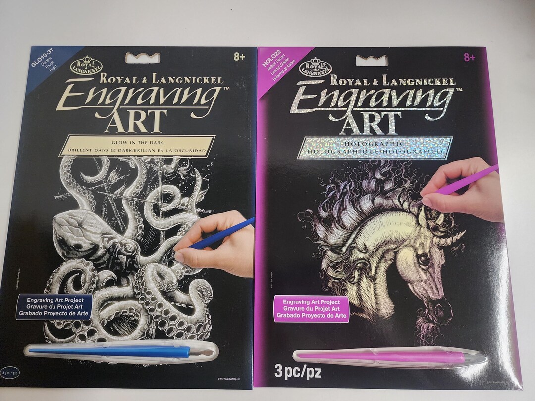 DIY Lg Glow Octopus Unicorn Kids Engraving Art Craft Kit Bundle Lot - Etsy