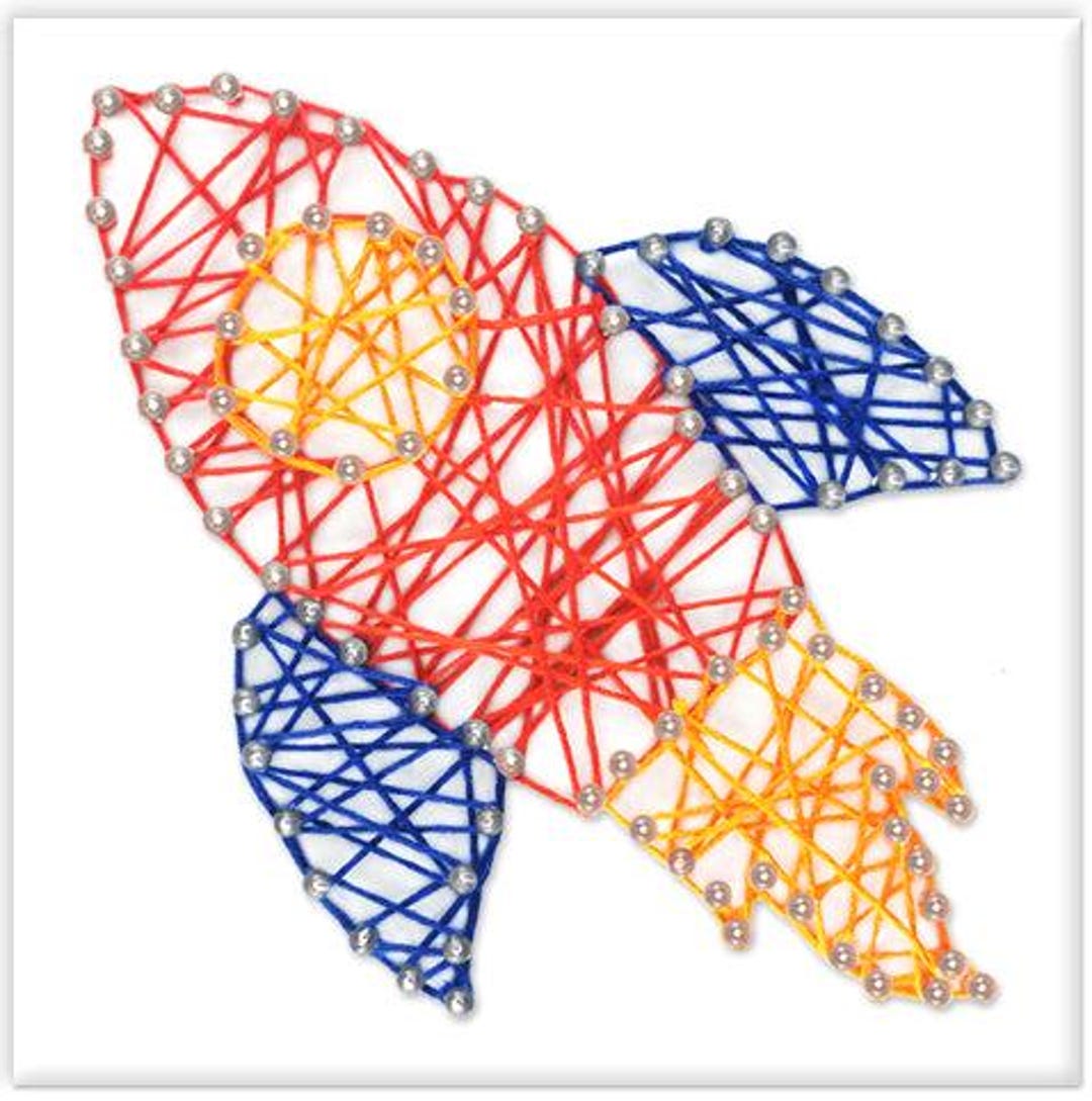 DIY Krafty Kids Rocket Ship Space String Art Kit Kids Beginner Craft - Etsy