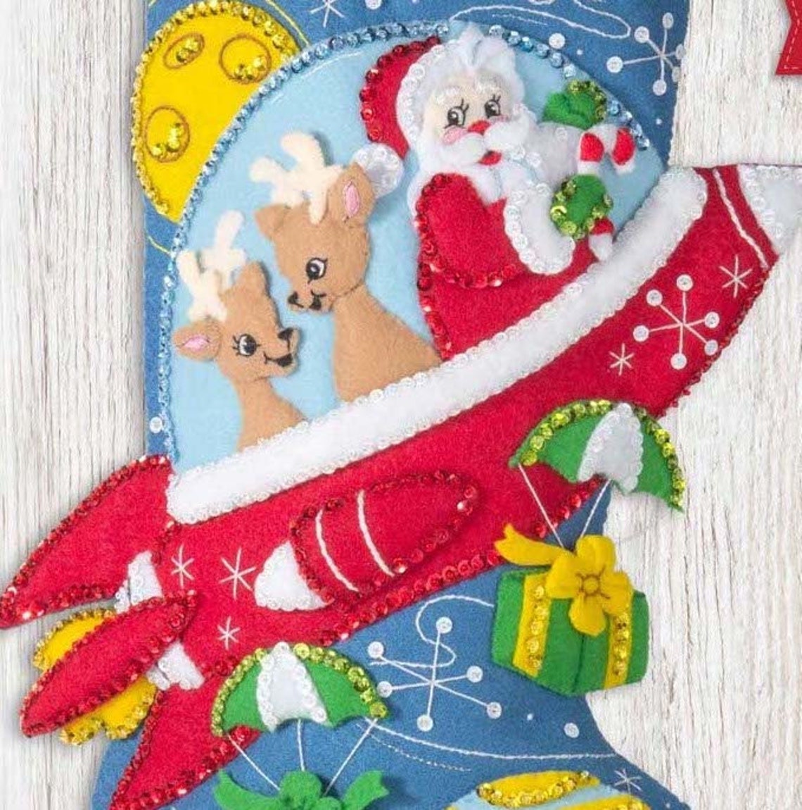 DIY Bucilla Rocket Ship Santa Space Christmas Delivery Felt | Etsy