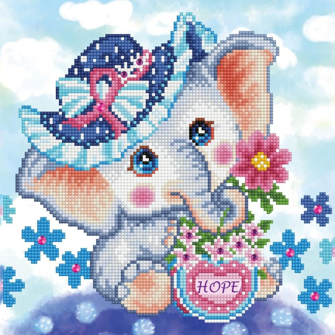 DIY Diamond Dotz Hope Elephant Religious Facet Art Bead Wall Hanging ...