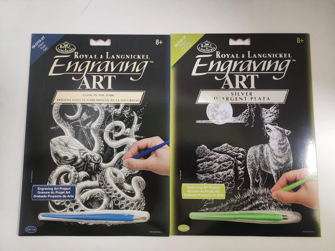 DIY Lg Glow Octopus Wolf Kids Engraving Art Craft Kit Bundle Lot - Etsy