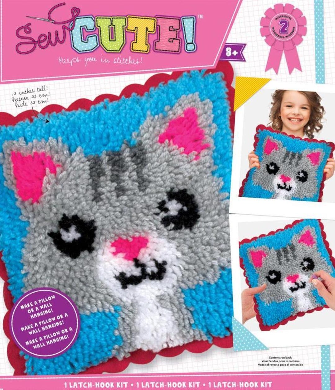 DIY Sew Cute Cat Kids Intermediate Latch Hook Kit - Etsy