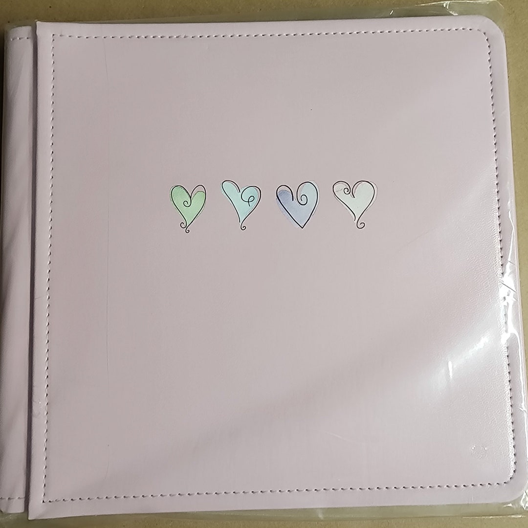 Creative Memories Pink Hearts Picfolio Scrapbook 8" X 8" Album Leather ...