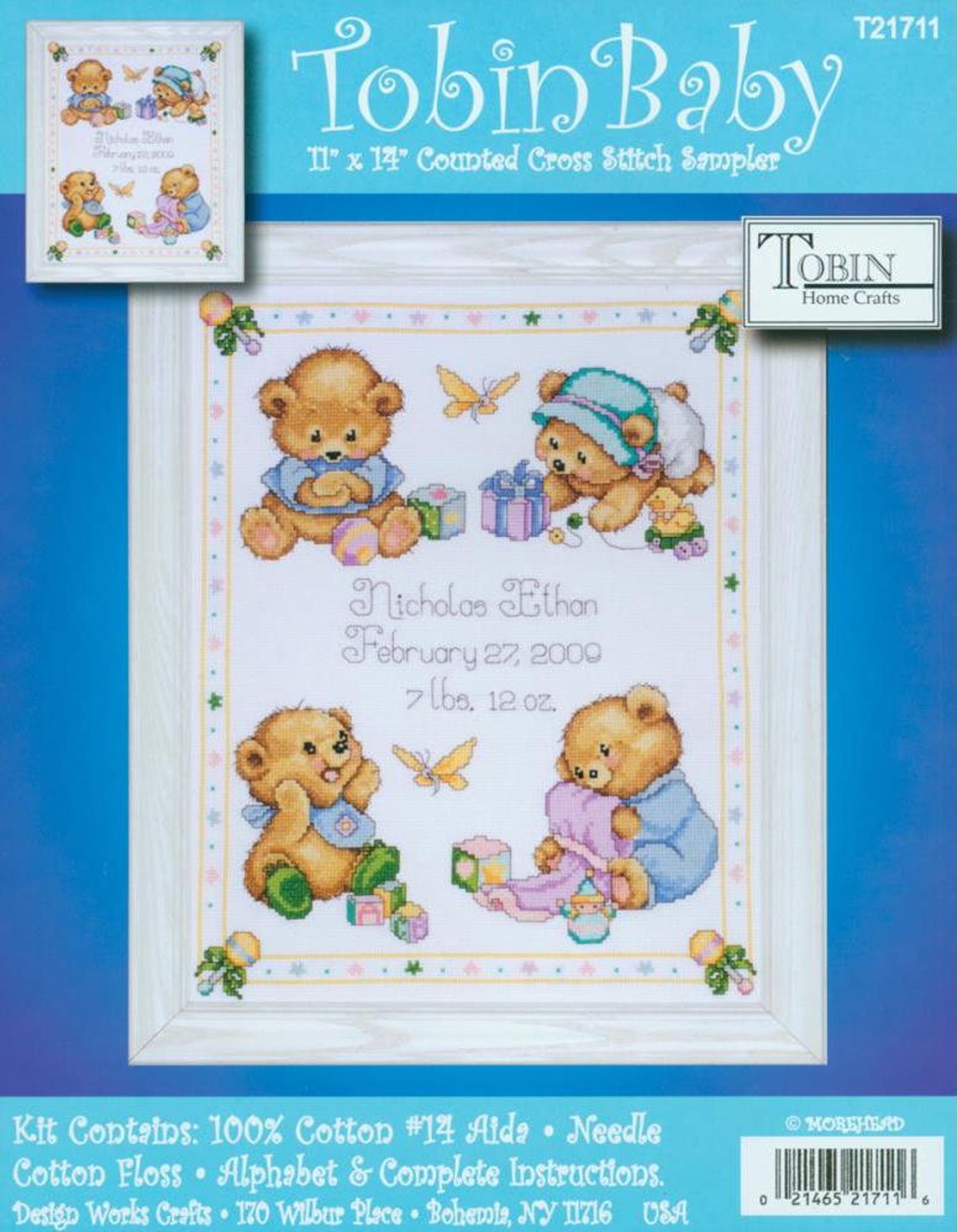 DIY Tobin Baby Bear Teddy Child Birth Record Gift Counted - Etsy