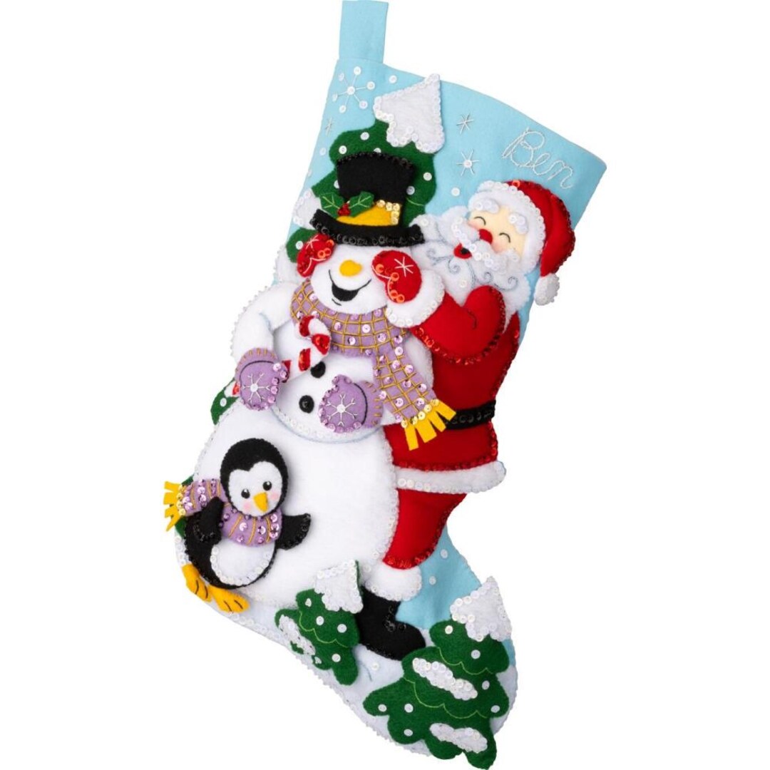 DIY Bucilla Guess Who Santa Christmas Felt Stocking Kit 89614E - Etsy